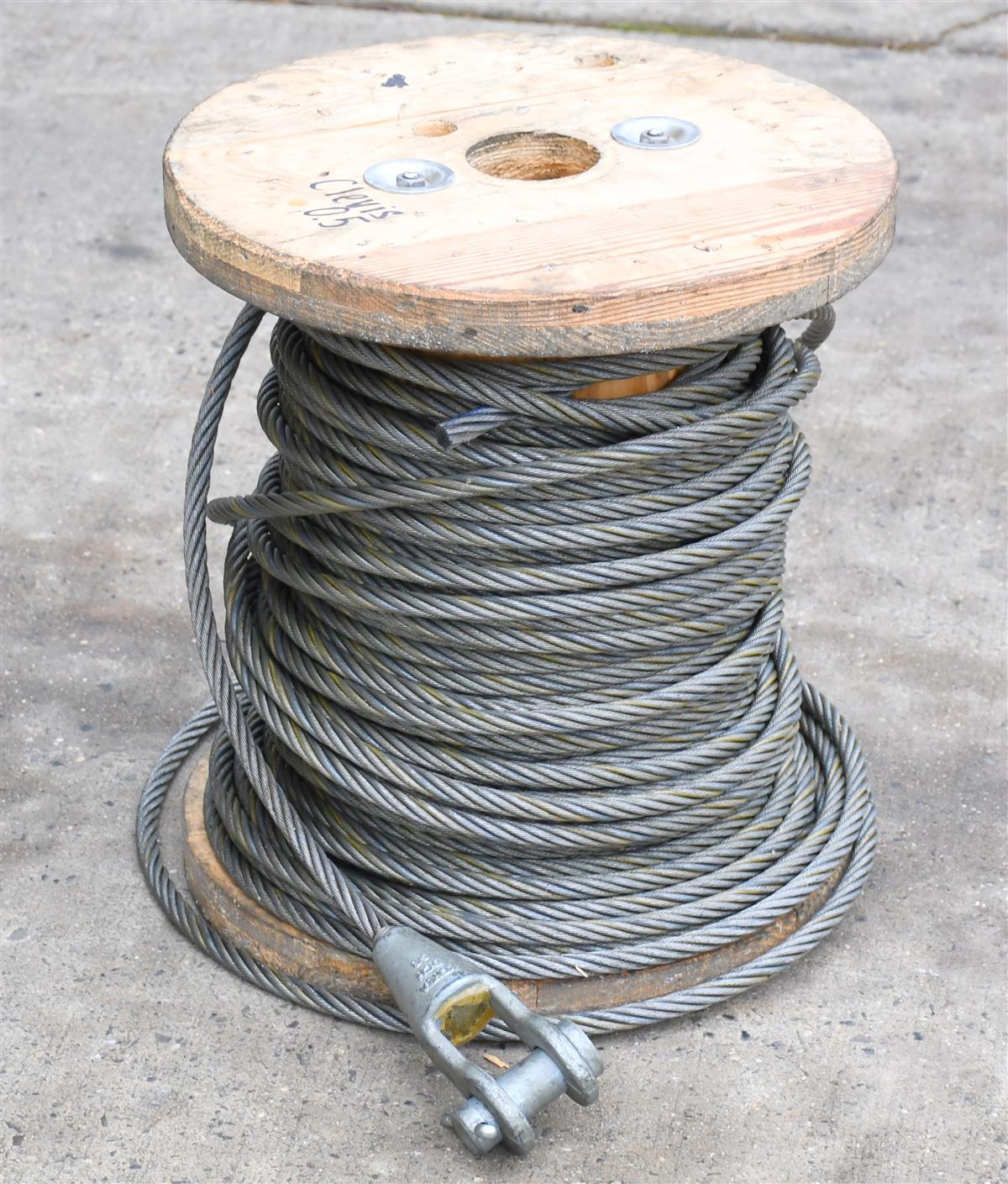 Wire Rope Winch Cable half Inch Diameter .50 Inch Spool with Thimble Clevis